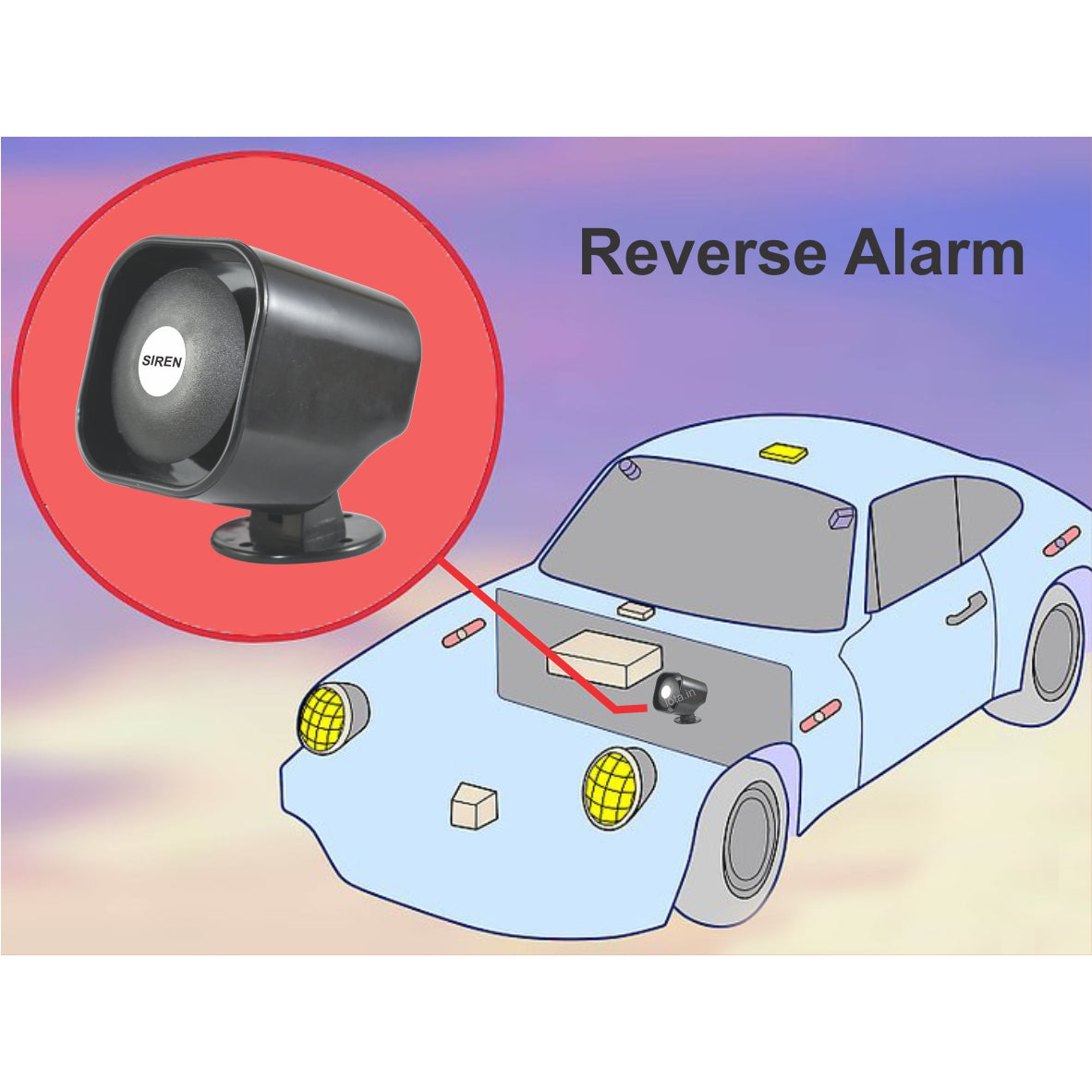 iota Piezo Siren SQR117 Back Gear Siren Horn/Car Reverse Safety Device